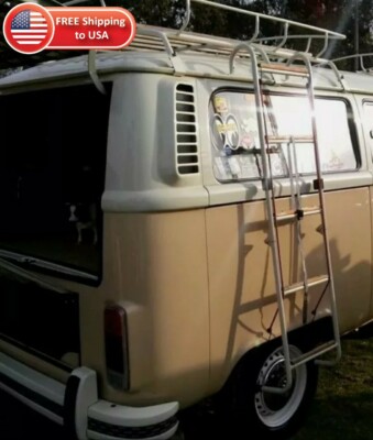VW BUS SIDE LADDER Chrome Splitscreen Baywindow Kombi Transporter T2 ...