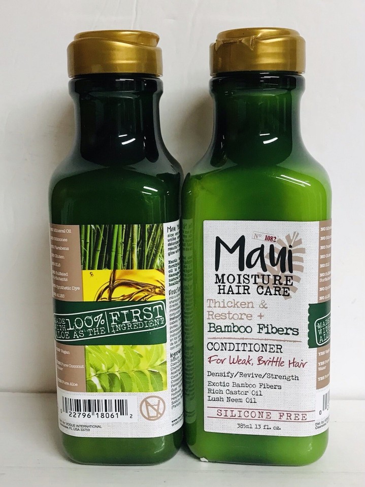 Maui ~ Bamboo Fibers Thicken & Restore Shampoo & Conditioner for Week ...