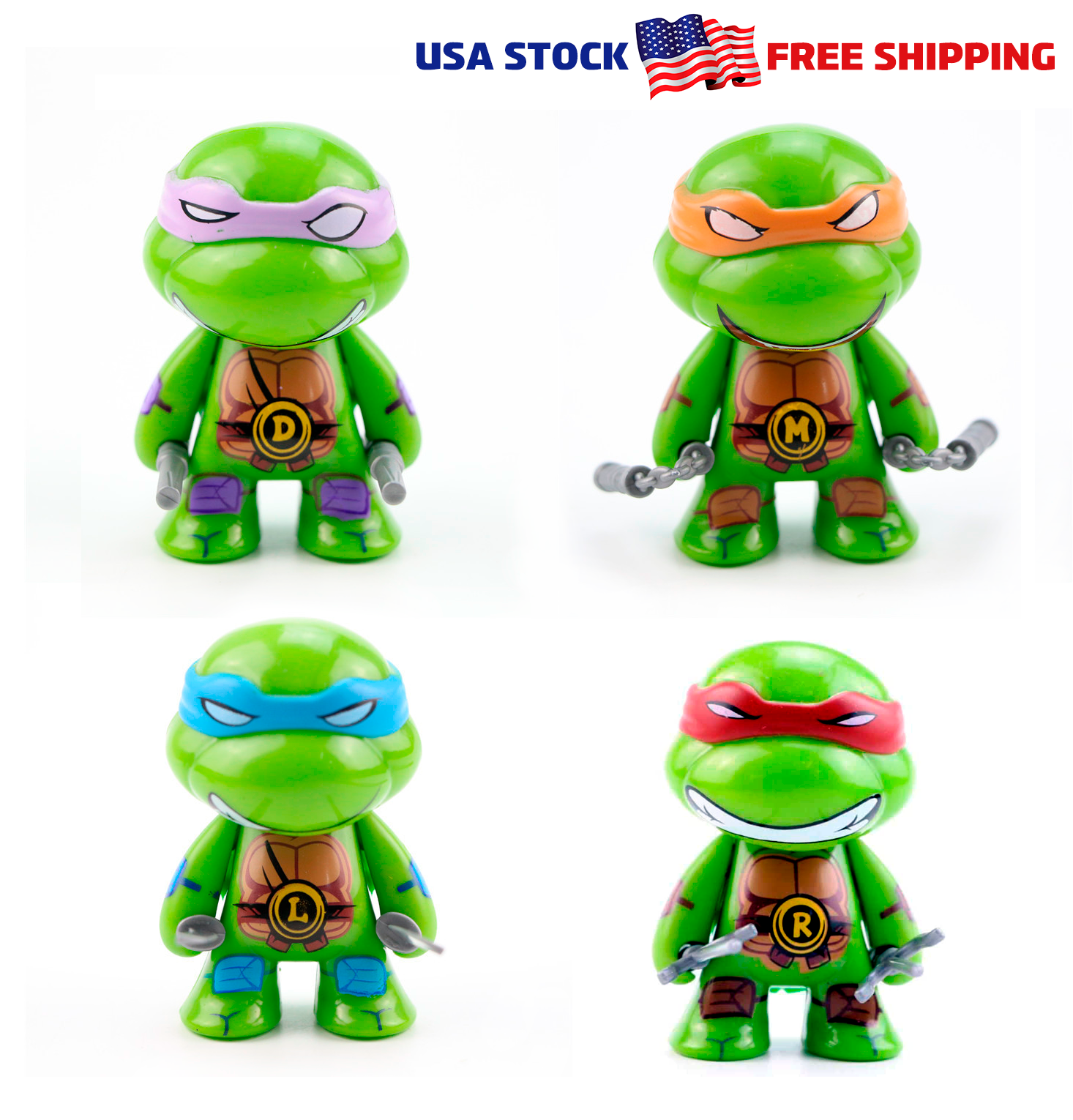 4Pcs Teenage Mutant Ninja Turtles Mini Action Figures Toy Gifts Tmnt ...