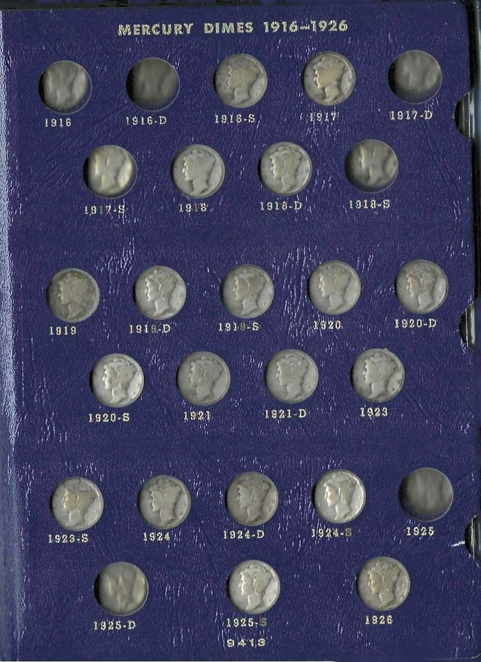 Winged Liberty "Mercury" Dimes collection, coin collection with ...