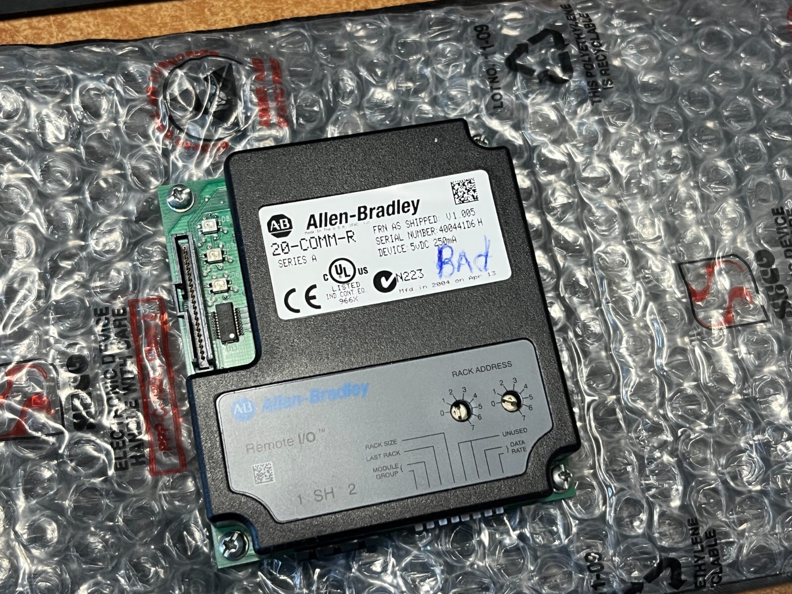 ALLEN BRADLEY 20-COMM-R SER A REMOTE I/O ADAPTER | eBay