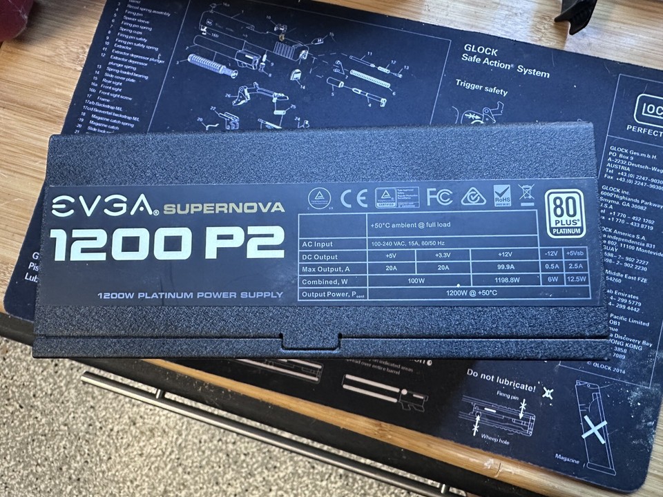 EVGA Supernova 1200 P2 80+ Platinum 1200W Fully Modular PSU - No Cables ...