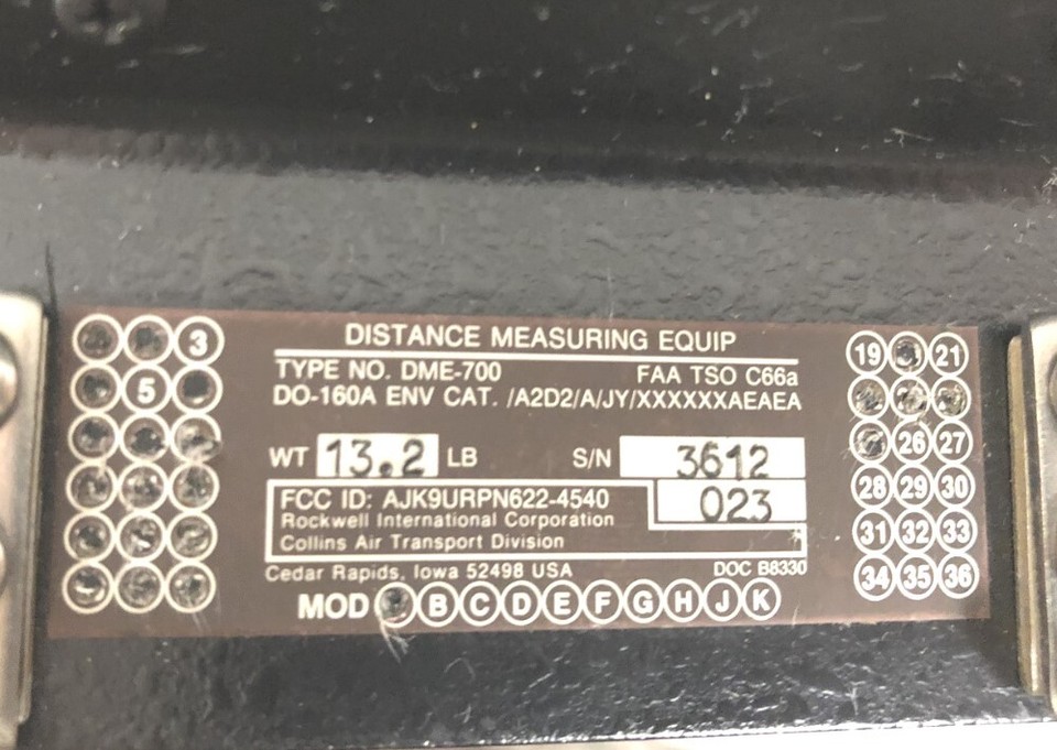 Collins DME-700 Aircraft Distance Measuring Equipment 622-4540-023 | eBay