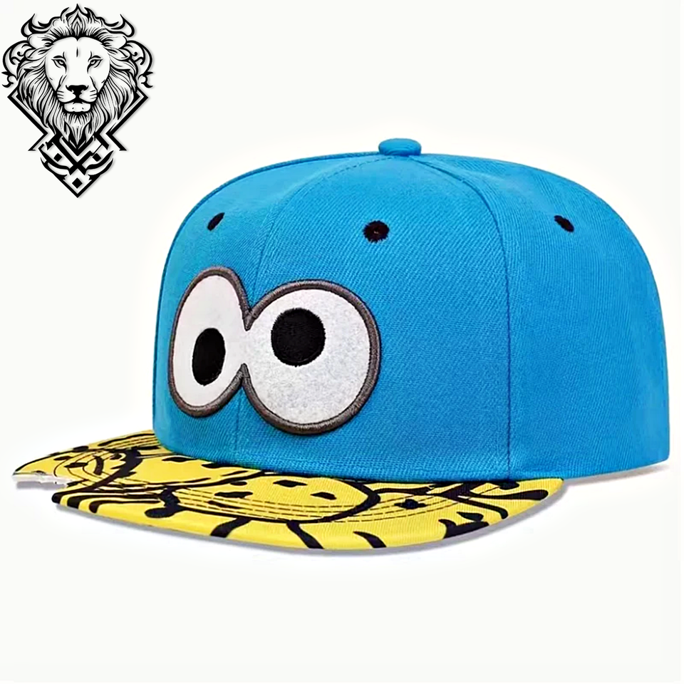 Unisex Hiphop Cartoon Big Eyes Embroidered Cookie Monster Flat Brim ...