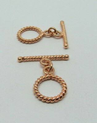 2 Pieces Twisted Toggle Clasp Rose Gold Plated Bali Style Toggles 13 ...