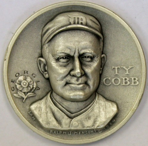 Rare 1960's TY COBB Georgia - NY Medallic Co. .999 Silver coin 25 grams ...
