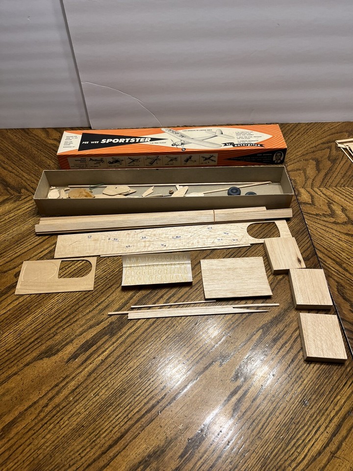 Vintage 1950s Rare Enterprise Pee Wee Sportster Balsa Wood Airplane Kit ...