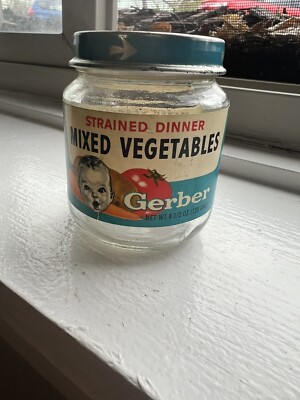 GERBER 1967 Baby Food Strained Dinner: MIXED VEGETABLES Vintage Jar ...