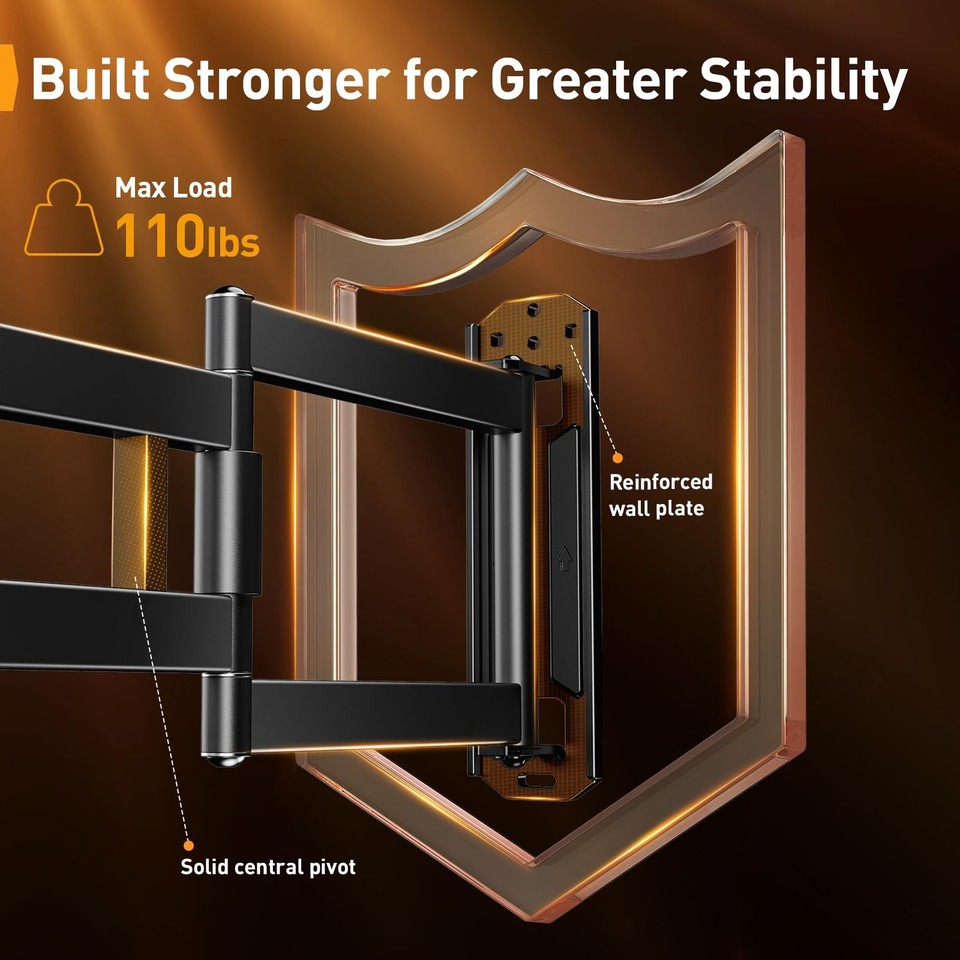Long Arm TV Wall Mount for 32-65″ TVs, 37.4” Long Extension Corner TV ...
