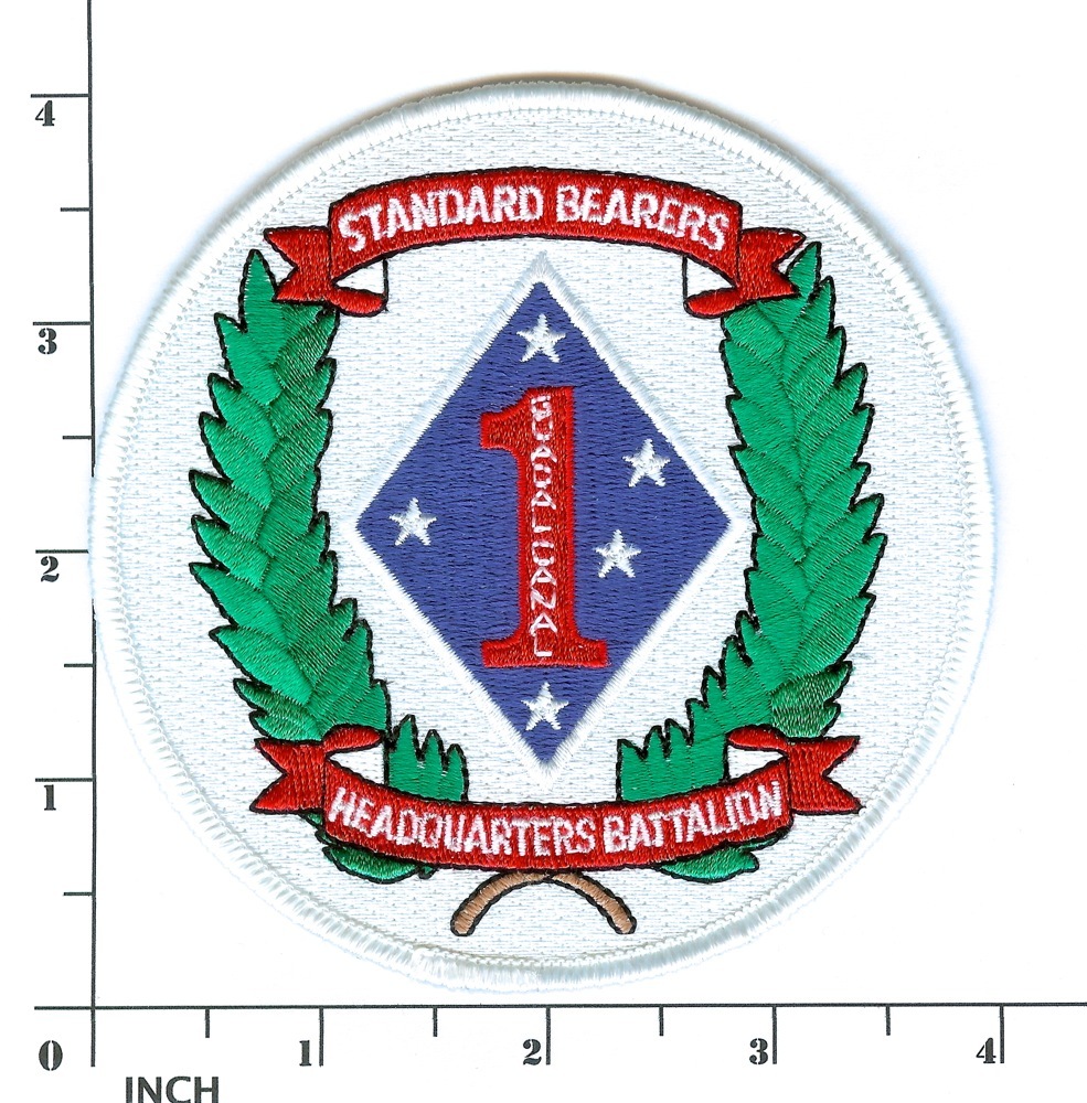 USMC HQ Bn 1st MarDiv PATCH Headquarters Battalion ! Marines ! Standard ...