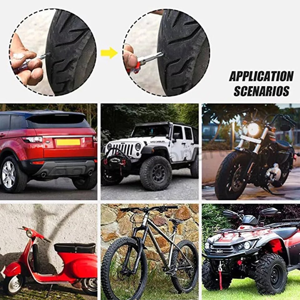 61Pcs Car Tubeless Vacuum Tyre Puncture Repair Kit Screw Nails Tire ...