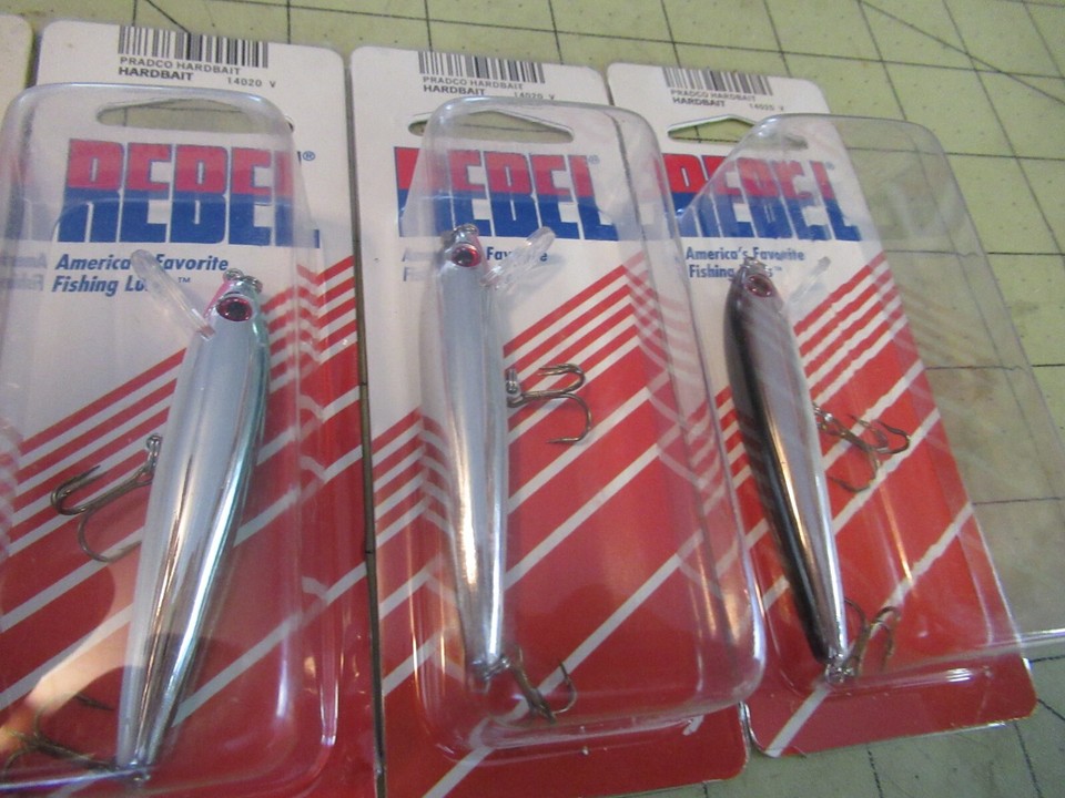 4 Rebel Minnow Fishing Lure 2 1/2 inch F50 2 / Silver Blue 2 / Silver ...