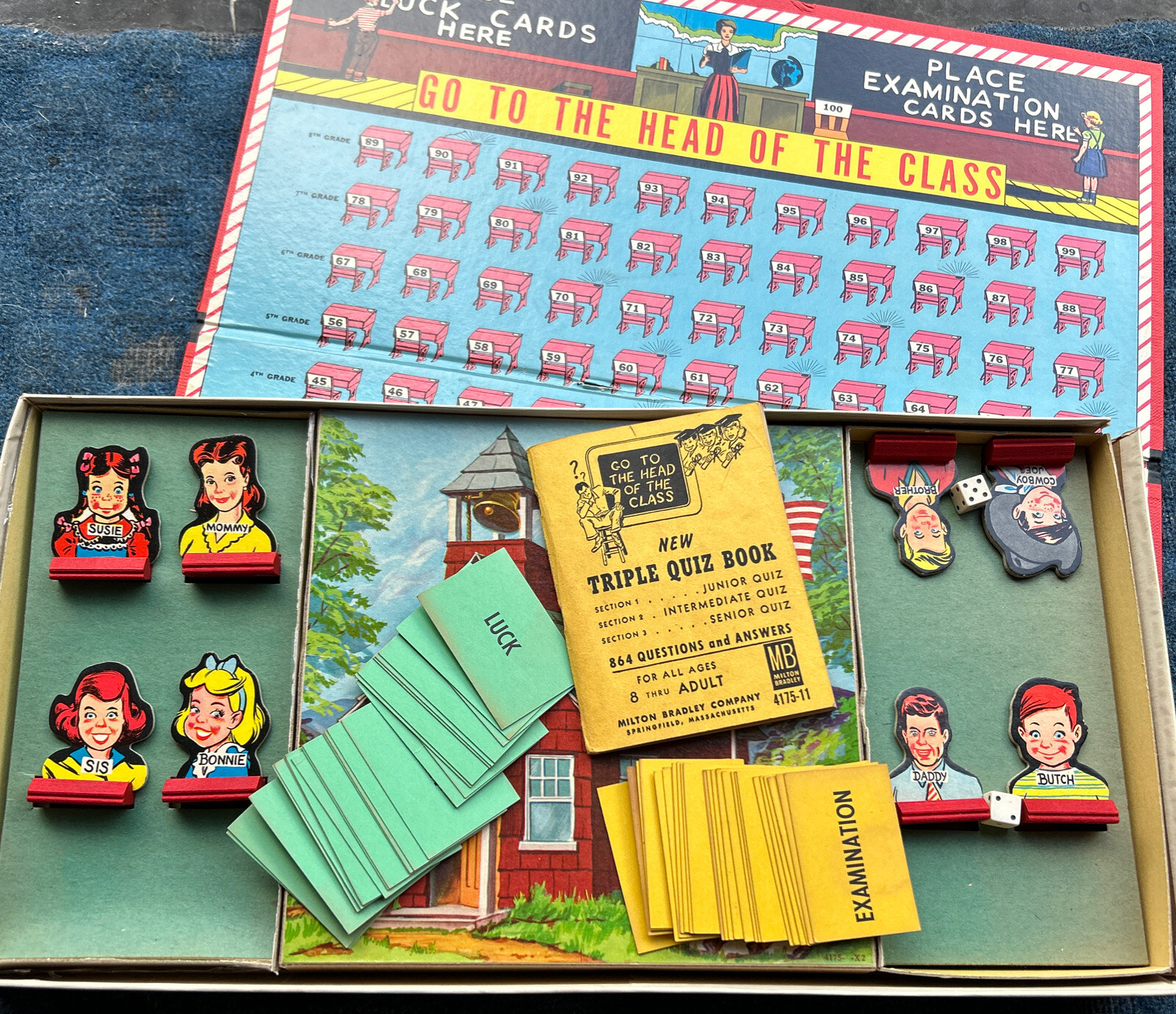 Head of the Class Board Game Milton Bradley~4175 Series 11, 1962 w ...