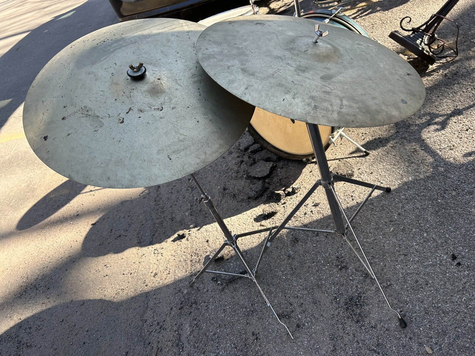 2 Two Paiste 20" Rude Crash/Ride cymbal 1960s Dixie Drum Kit Parts ...