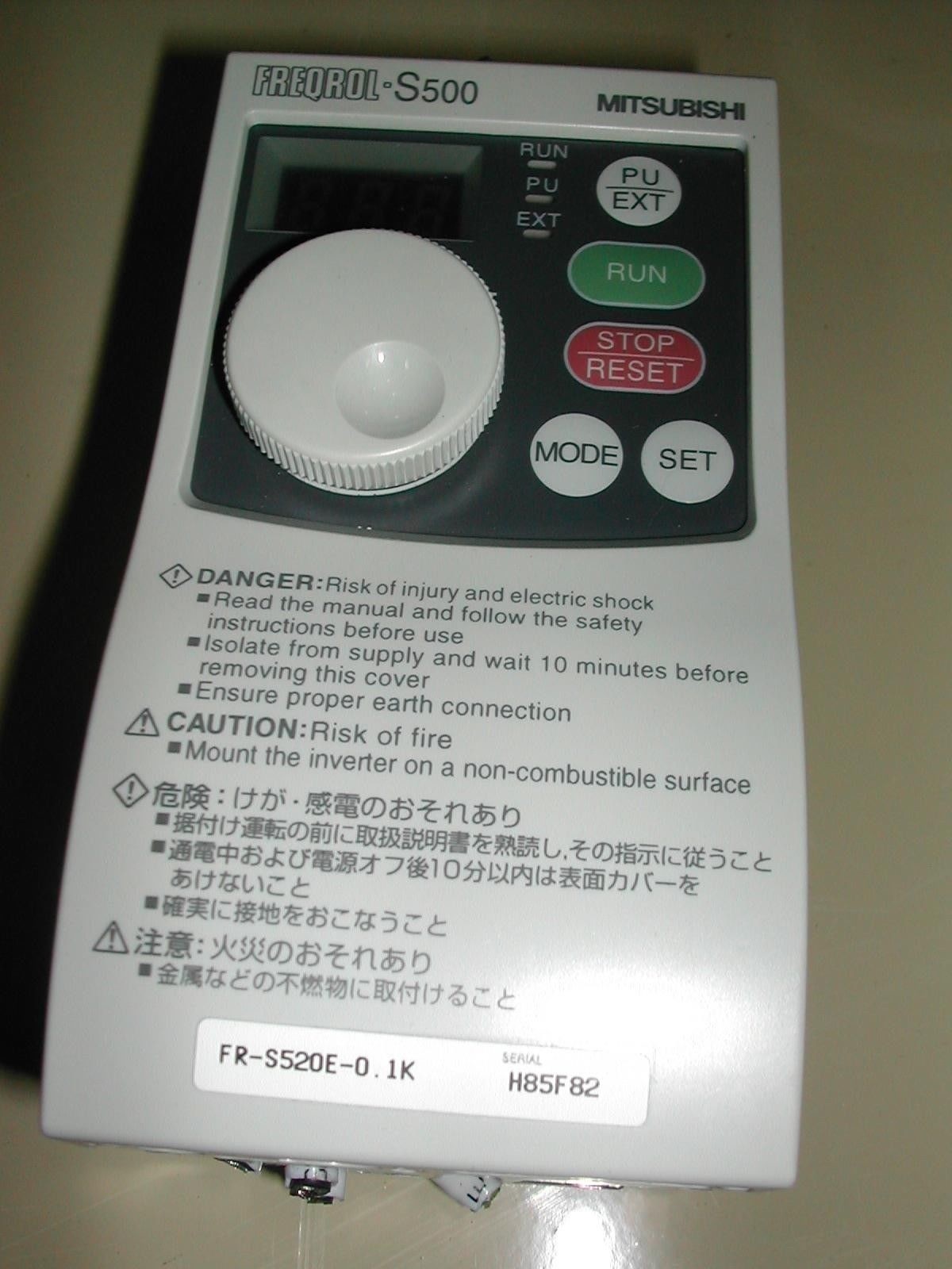 USED NICE MITSUBISHI FREQROL S500 0.1 kW VARIABLE FREQ INVERTER FR ...