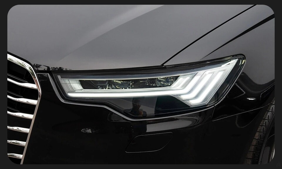 For Audi A6 Headlights 2012-2015 Upgrade C8 Design LED DRL Dynamic ...