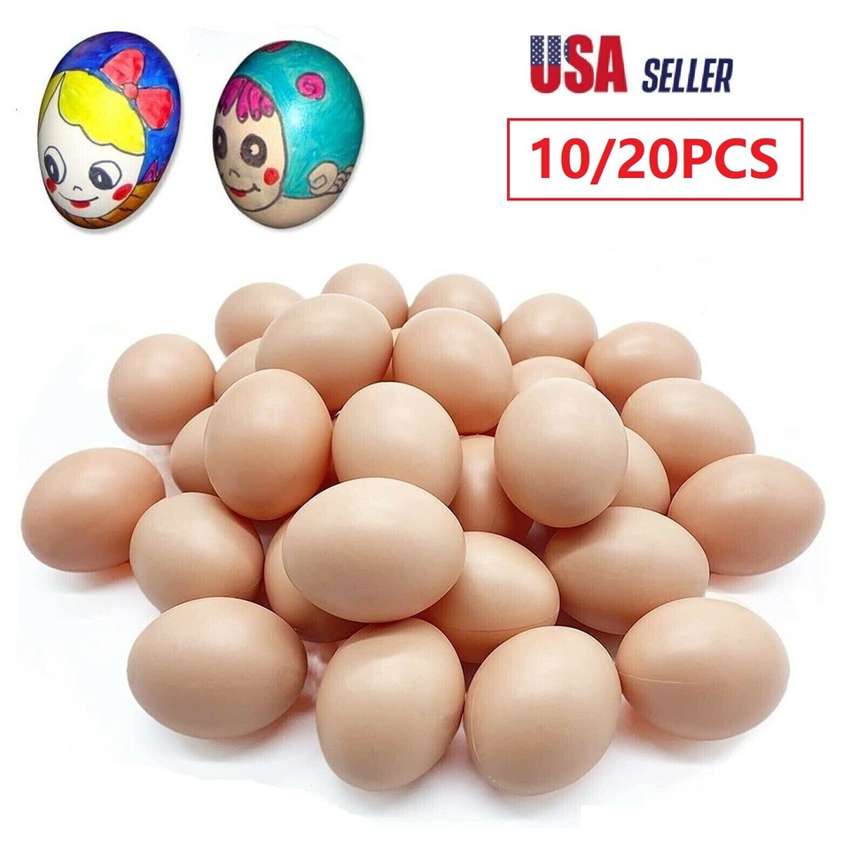 20×Dummy Faux Fake Chicken Eggs Get hens to Lay Eggs Poultry Mannequin ...