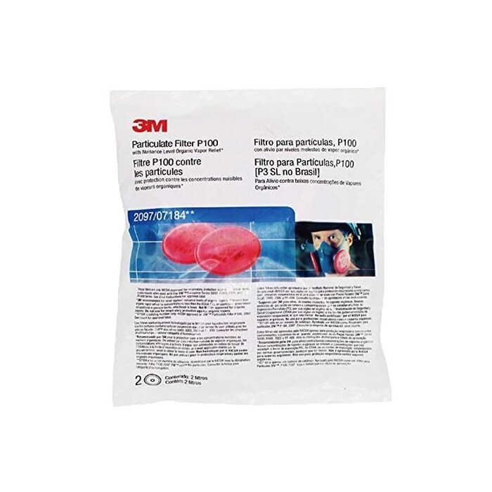 3M Half Facepiece Respirator 6300/07026 Large, BONUS FILTER SET: P100 ...