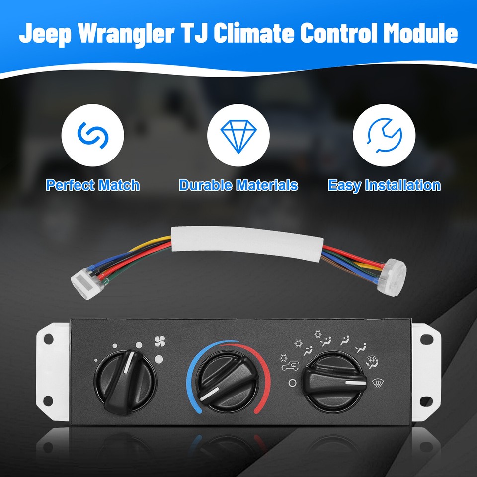 HVAC Heater Control Panel w/ Blower Motor Switch For Jeep Wrangler TJ ...