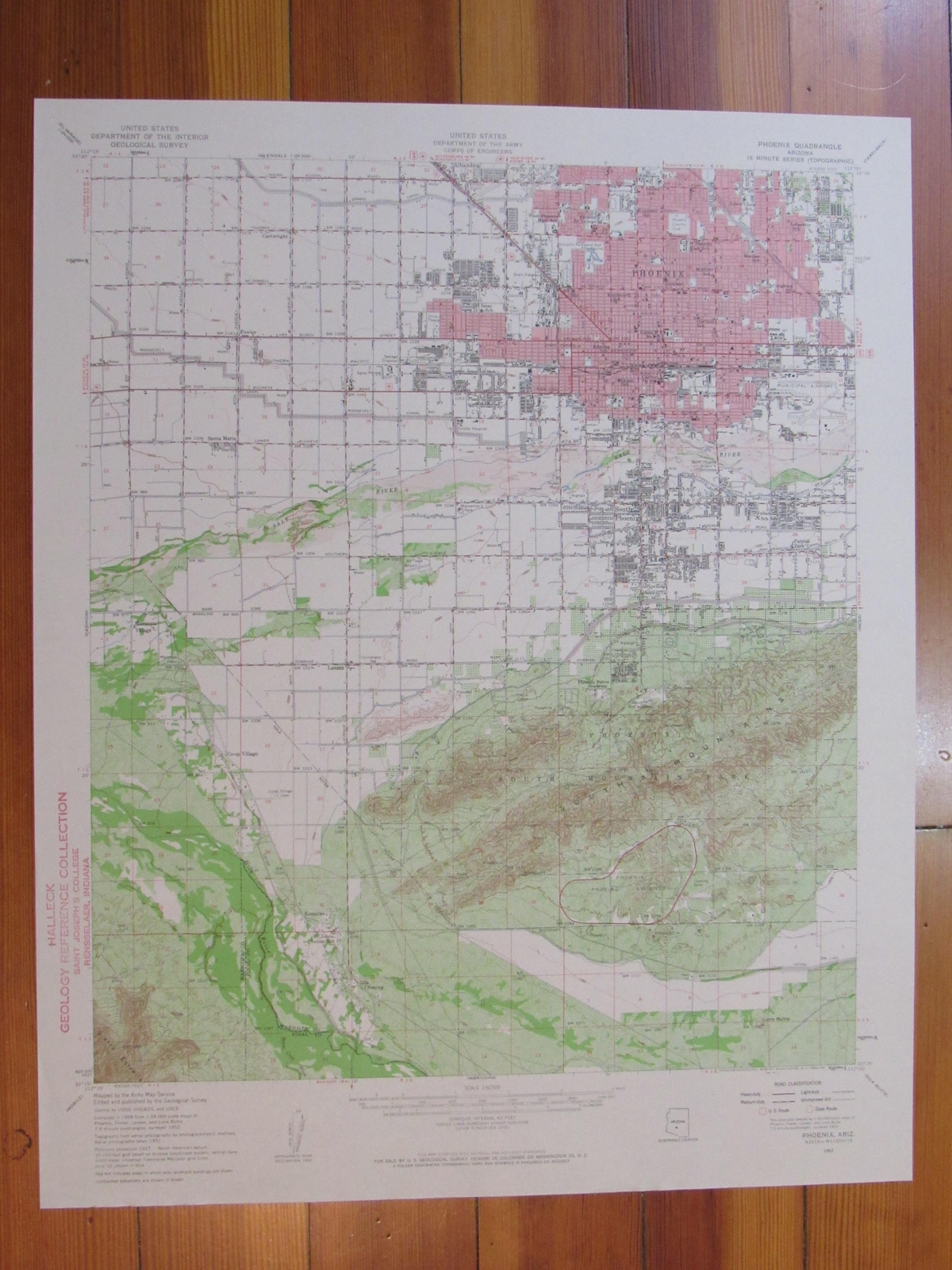 Phoenix Arizona 1960 Original Vintage USGS Topo Map | eBay
