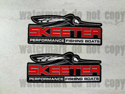 2x Skeeter Black Sponsor Stickers Decals Fishing Boat Bass Walleye ...