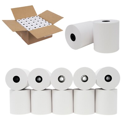 3" x 150' 1 PLY Bond Kitchen Printer Cash Register Receipt Paper - 50 ...
