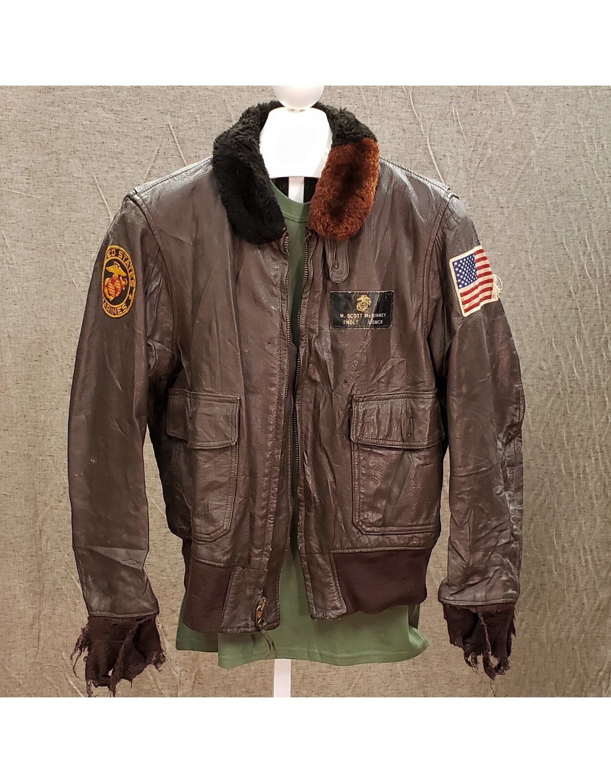 USMC PILOT TYPE G-1 LEATHER FLIGHT JACKET SZ 44 - Gem