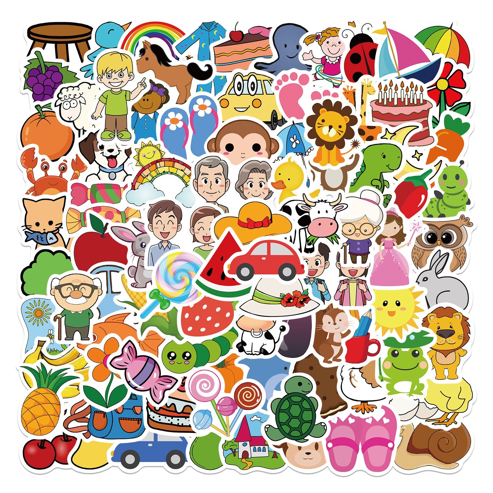 Cartoon Doodle Stickers Cute Kawaii Stickers Decoration for Kids PVC ...