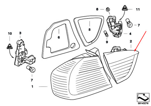 NEW BMW 3 E90 REAR TAILGATE LEFT TAILLIGHT 63216937459 6937459 ORIGINAL ...