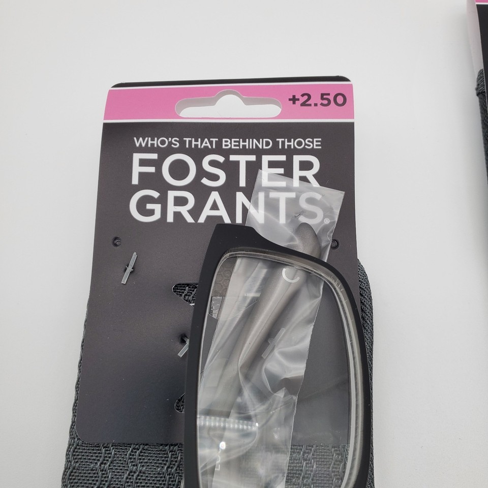Foster Grant Tyler +2.50 Black Tech Glasses / Readers Comfort Frame ...