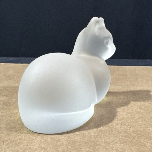 Lenox Relaxing Cat Figurine Lead Crystal Frosted Art Glass Germany 1993 ...