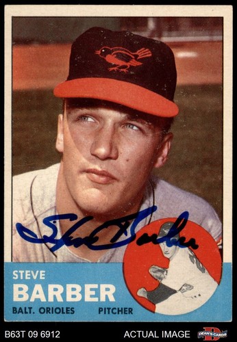 1963 Topps #12 Steve Barber Orioles AUTO Signed | eBay