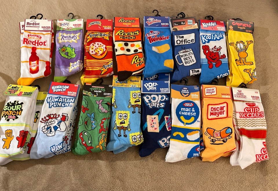 Mac & cheese,, Novelty, Unisex Odd Socks - Cartoon Characters Size 6-12 ...