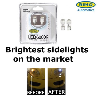 RING ICE WHITE W5W 12v 5w 501 LED SMD Car Sidelight Bulbs Pair 6000k ...