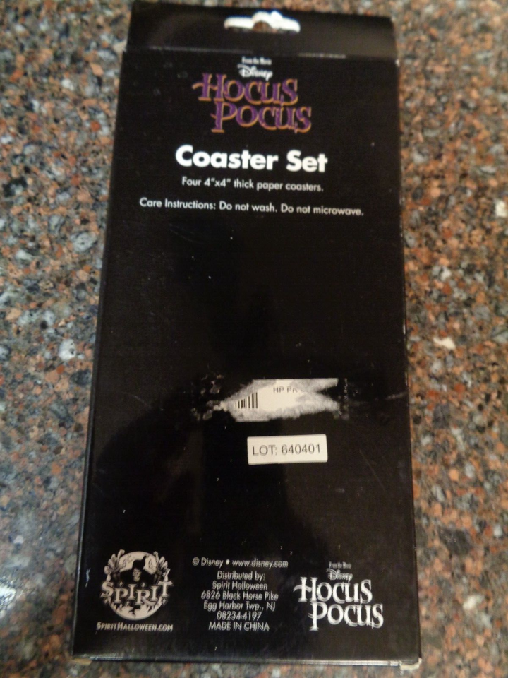 Disney Hocus Pocus Thick Paper Square Coasters Set of 4 Spirit 4" x 4 ...