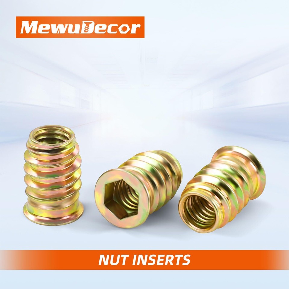 M8 x 15mm Threaded Inserts for Wood Nut Inserts Hex Drive 40 PCS | eBay