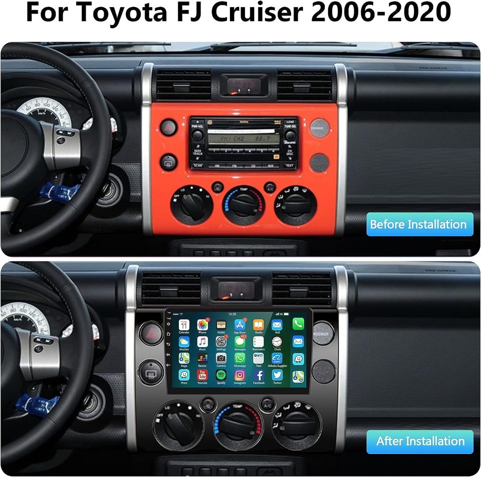 9" For TOYOTA FJ CRUISER 2007-2013 Car Radio Android 13 Apple CarPlay ...