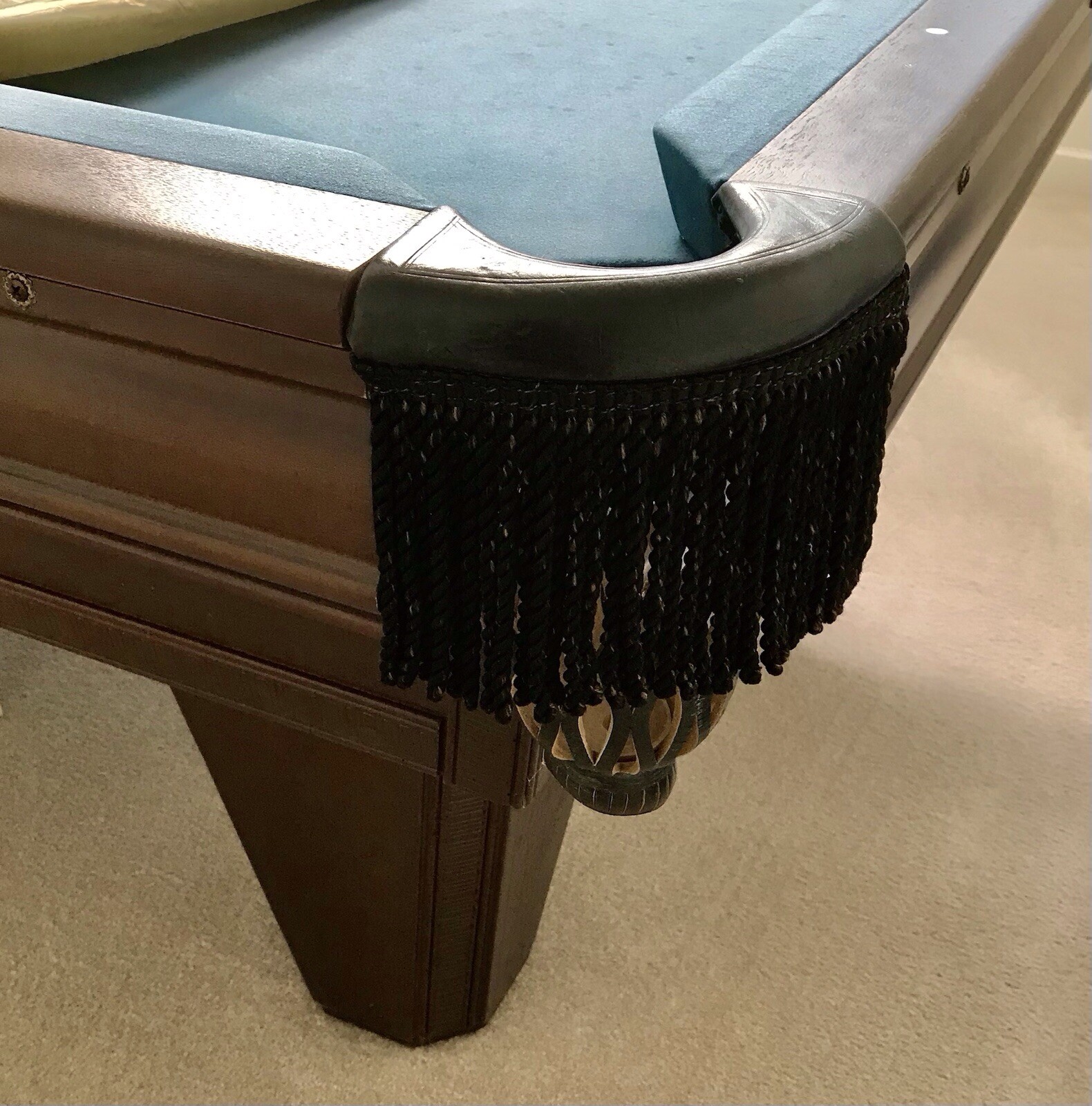 Brunswick Heritage Slate Pool Table 8ft Leather pockets Excellent Mint ...