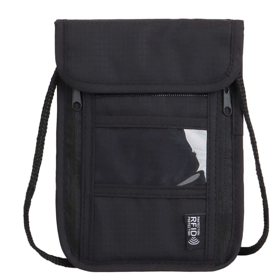 RFID Blocking Passport Holder Travel Wallet Bag Security Neck Pouch ...