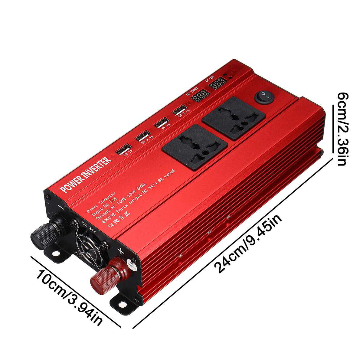 450W Converter Power Inverter DC 12V To AC 240V Invertor mit USB/UK ...