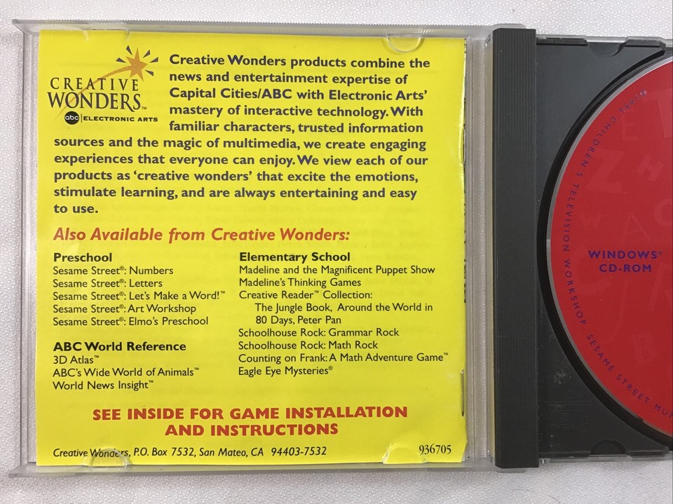Sesame Street Letters Users Guide CD-Rom 1995 | eBay