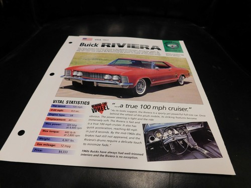 1963 Buick Riviera Spec Sheet Brochure Photo Poster | eBay