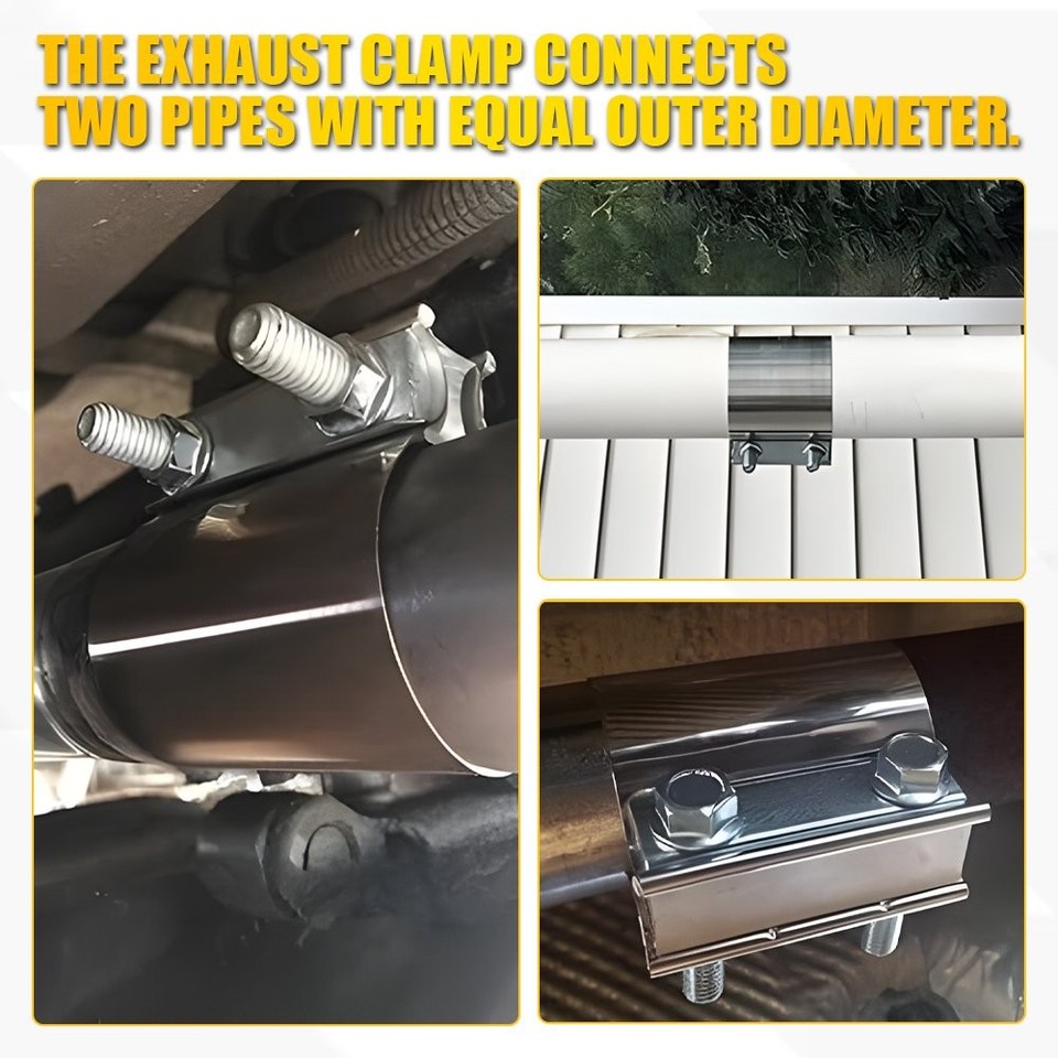 2x 2/2.5 Butt Inch Joint Band Exhaust Clamp Sleeve Stainless Steel 50mm ...