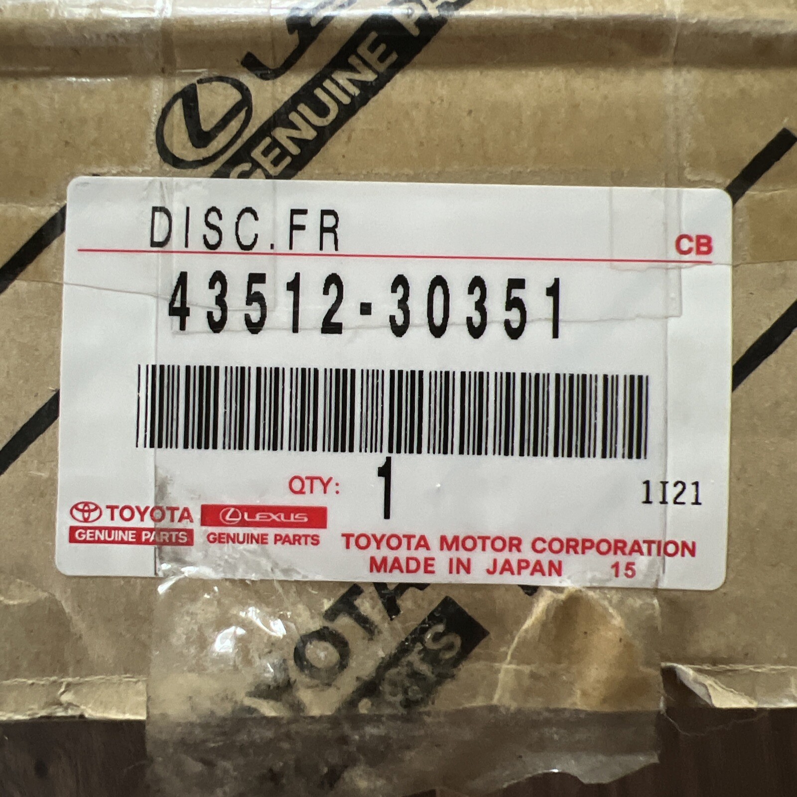 AKENOBO Genuine Lexus Disc Front SET 43512-30351 AND 43516-30041 for ...