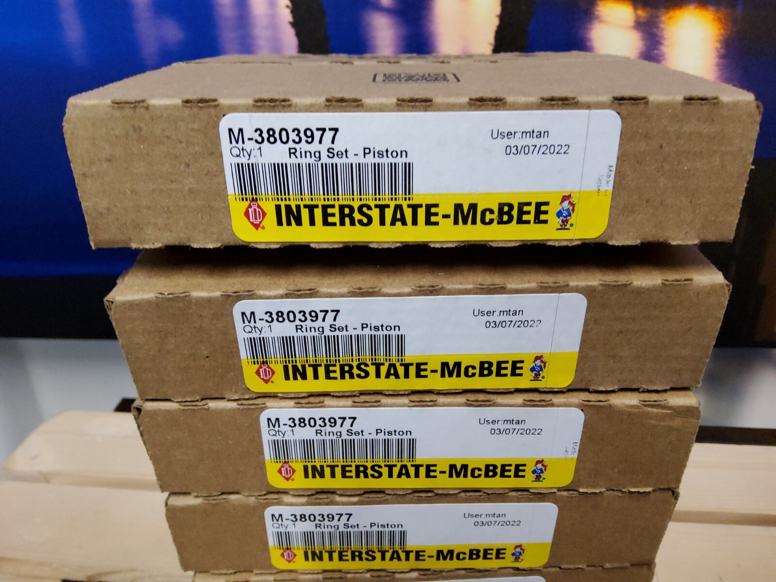 Lot of 6 Interstate McBee M-3803977 Piston Ring Set Cummins L10 M11 ...