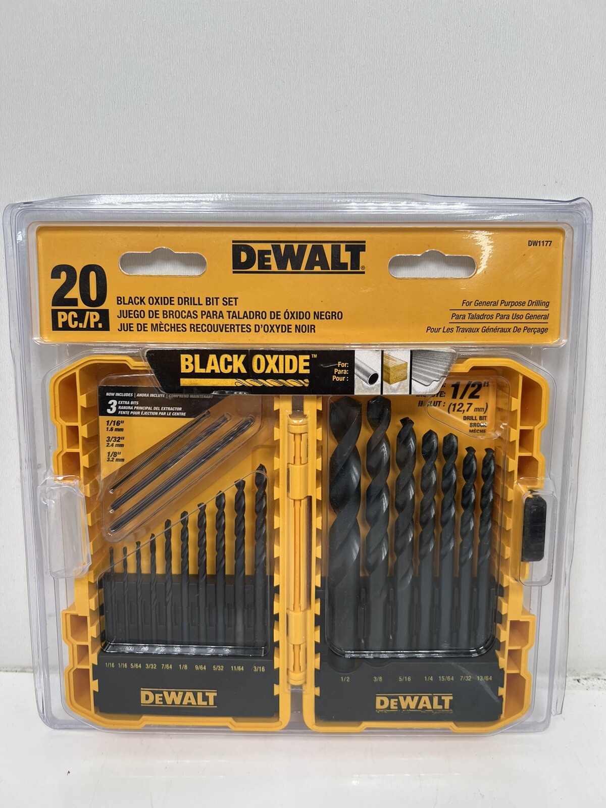 DEWALT DW1177 Black-Oxide Metal Drill Bit Set - 20 Piece for sale ...