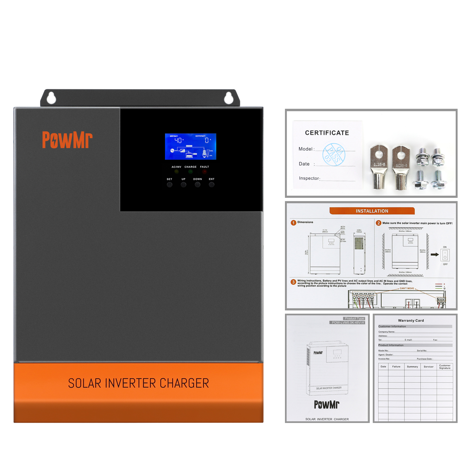 5KW 10KW All In One Solar Hybrid Inverter Off Grid MPPT Controller for ...