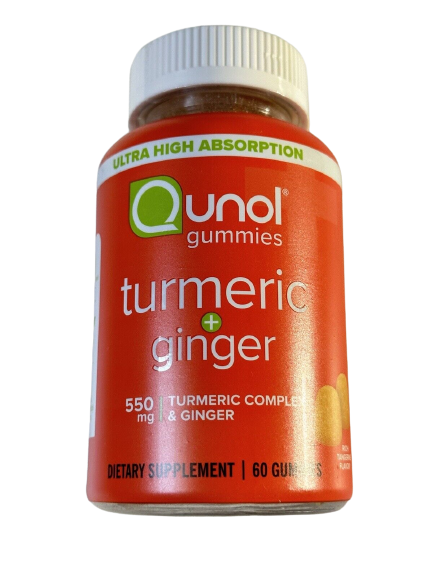 Qunol Turmeric and Ginger Gummies Gummy with 500mg Turmeric 50mg Ginger ...