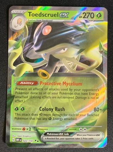 Toedscruel ex 022/197 Obsidian Flames Double Rare Holo Pokemon TCG Card ...