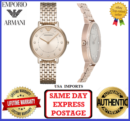 Emporio Armani AR11062 Kappa Rose Gold and Crystal Womens Wrist Watch ...